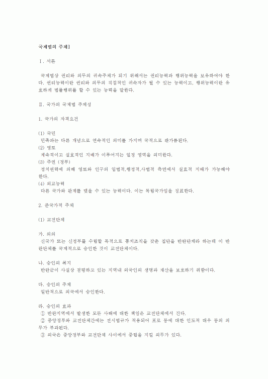 국제법의 주체론