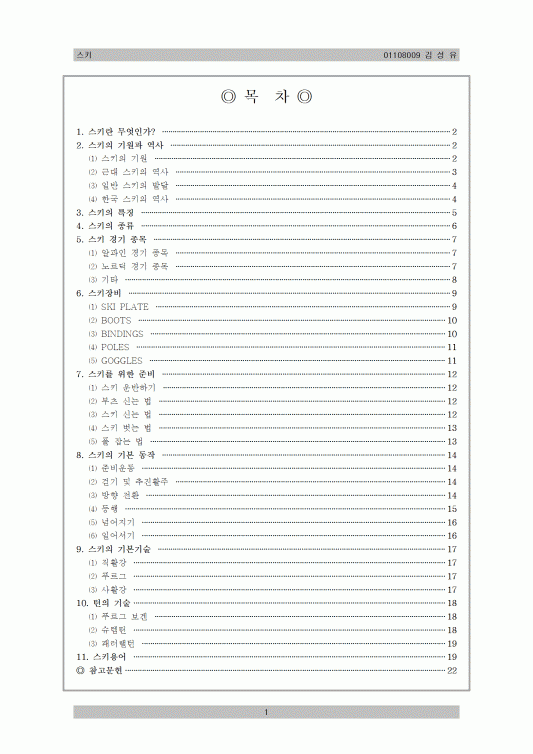 스키의 기원과 역사와 특징 및 종류, 장비