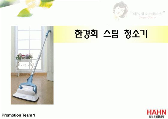 [마케팅관리]한경희생활과학 스팀청소기 IMC전략