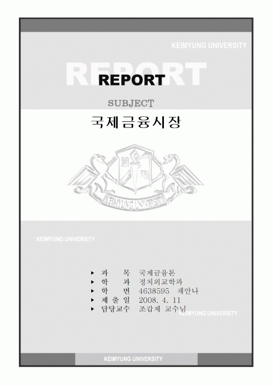 [사회과학] 국제금융시장