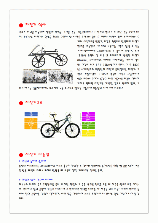 사이클(자전거)에 대하여..(역사, 종목, 상해의 종류)