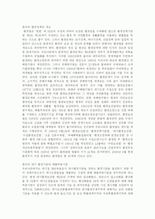 한국의 환경정책의 개요