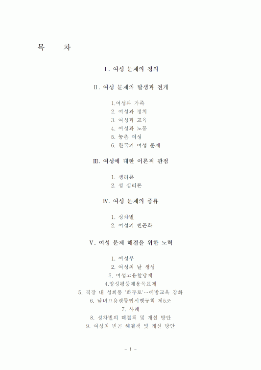 [사회복지] 여성문제