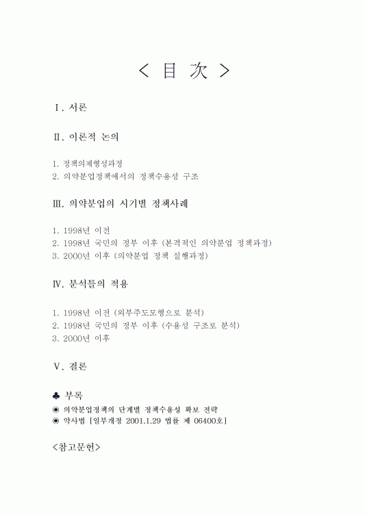 의약분업정책사례분석