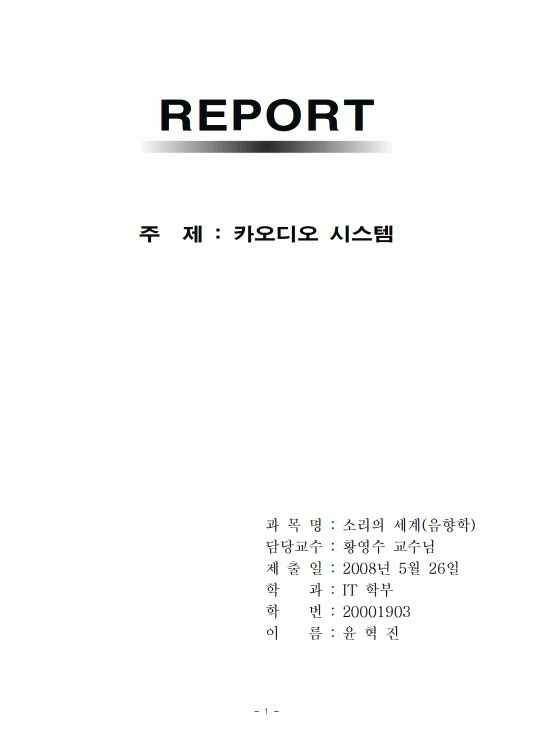 카오디오 시스템과 소리의 이해