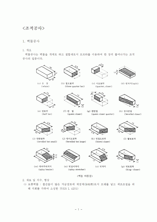 건축시공) 조적공사