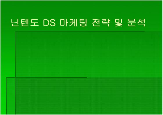 닌텐도 DS의 마케팅 전략 및 분석