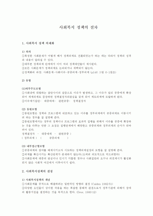 사회복지정책의 절차