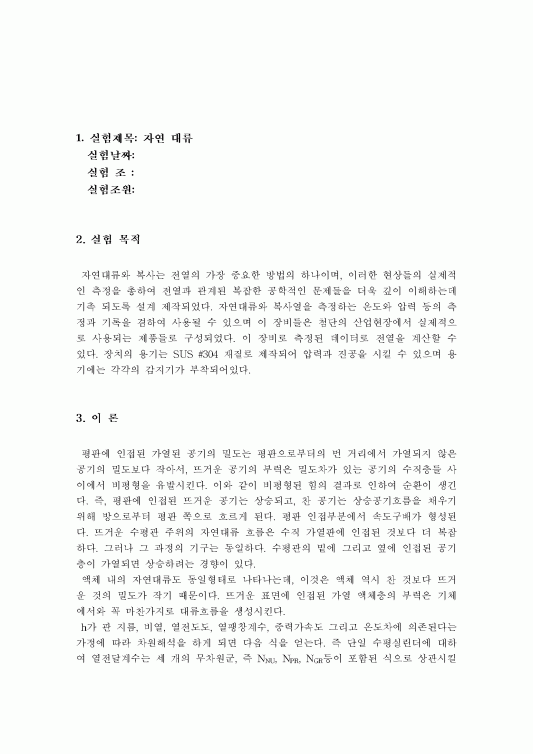 자연대류-레포트