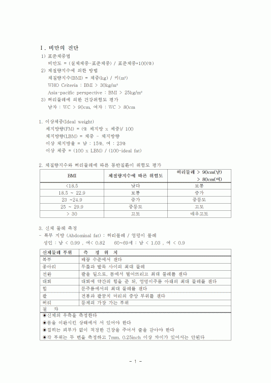 비만치료 레포트 자료