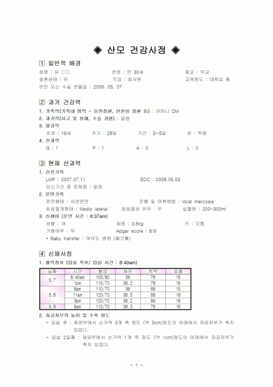 산모병동 case study