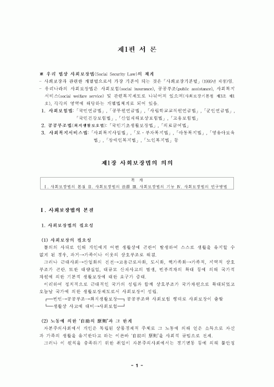 [분석/조사] 사회보장법