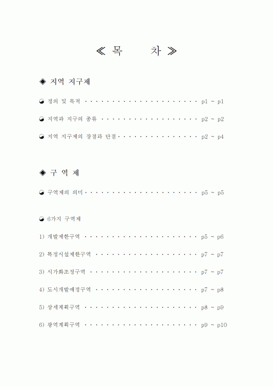 지역 지구제와 구역제.