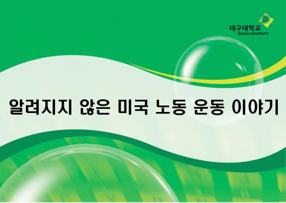 알려지지 않은 미국 노동운동 이야기 ppt 자료.