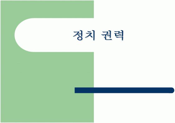 정치권력 레포트 자료