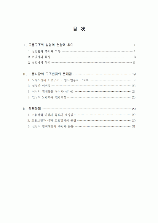 우리나라 노동시장의 기능