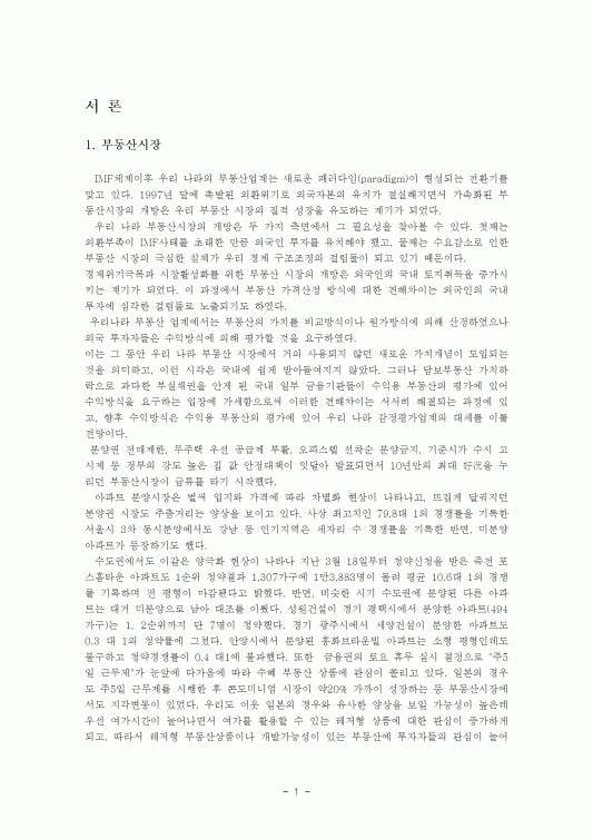 [사회과학] 우리나라의 부동산 시장