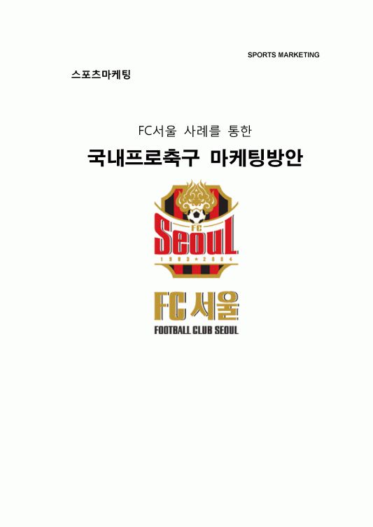 FC서울 사례를 통한 국내 프로축구 마케팅 방안
