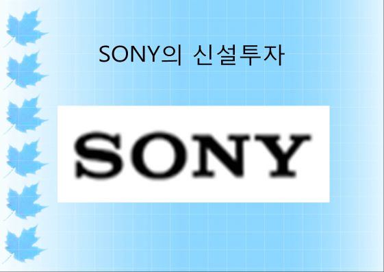 SONY의 신설투자전략 및 분석
