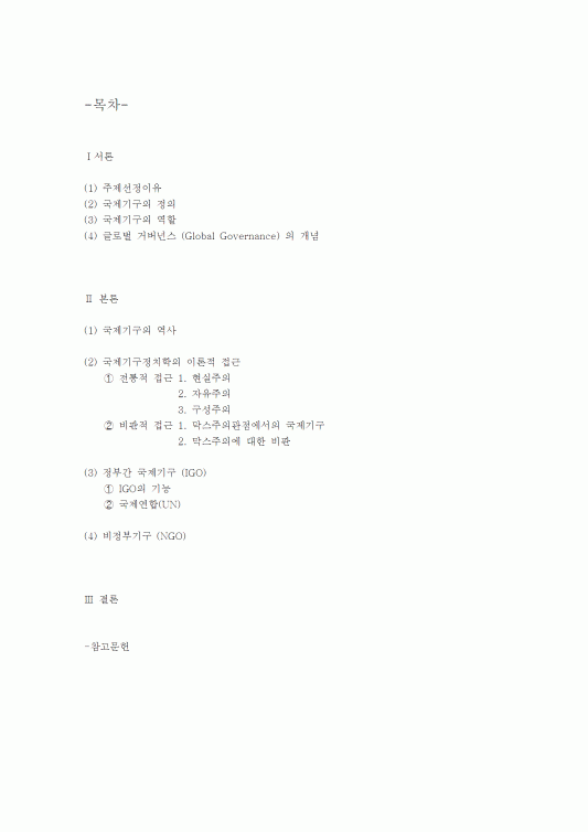 국제기구 종합적 분석