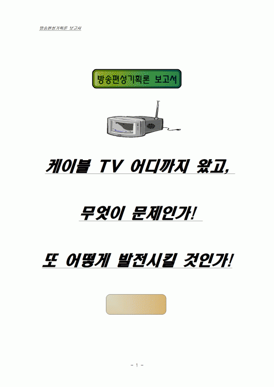 케이블 방송 편성 전략