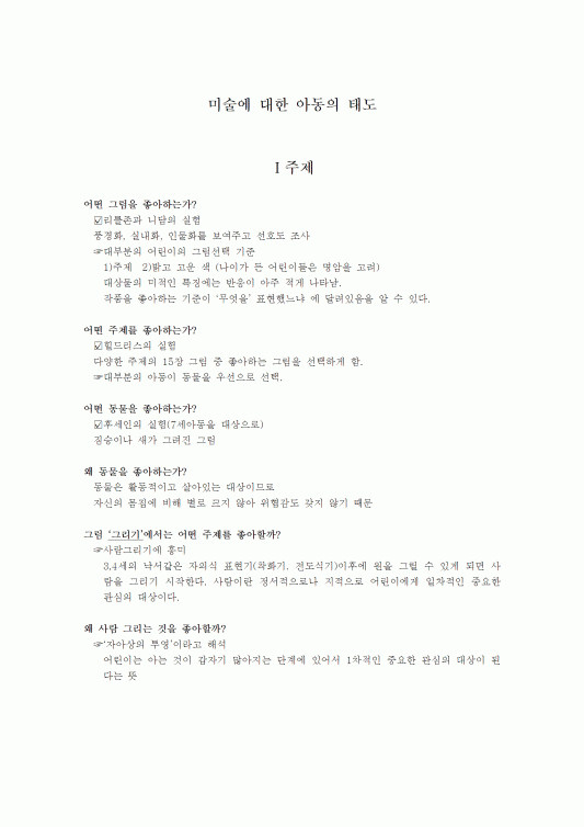 미술에 대한 아동의 태도