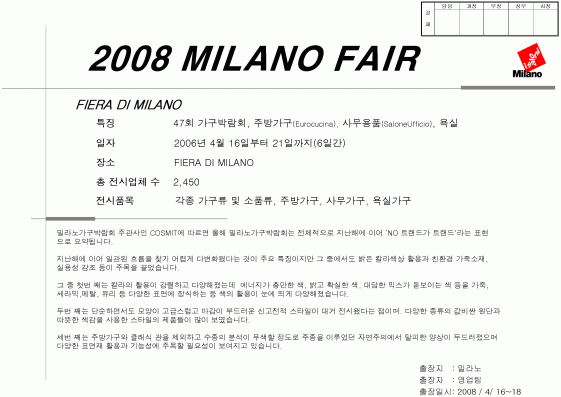 2008밀라노가구박람회보고서