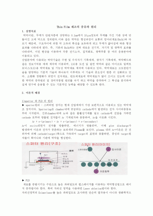 Thin Film 제조의 종류와 원리