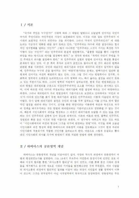 하버마스의 이론과 시민사회