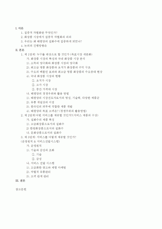 [마케팅 사례] 태평양의 집중적 차별화 전략 (설화수)