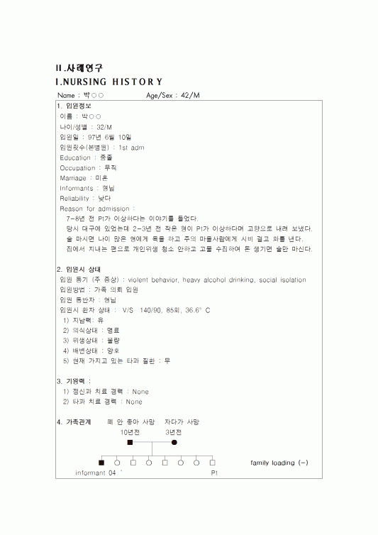 정신과 케이스 스터디