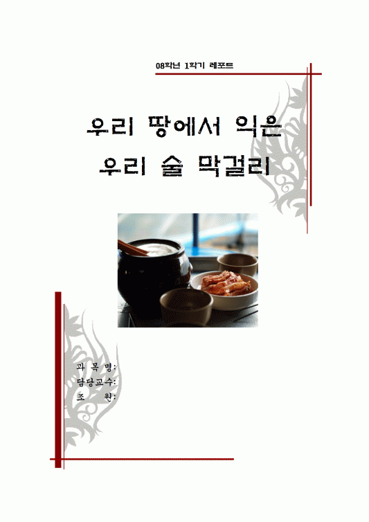 [분석/조사] 막걸리 조사