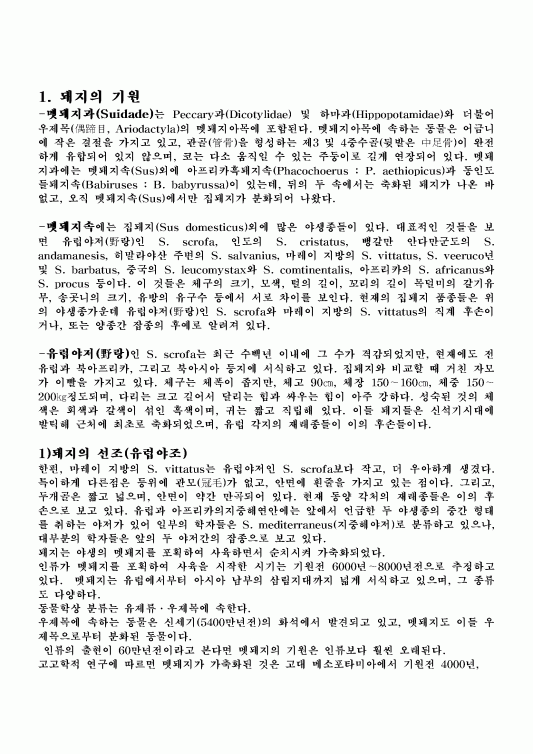 돼지와 돼지고기의 모든것