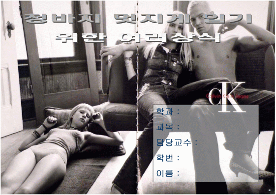 청바지 멋지게 입기 (개인 관심사에 대한 발표)