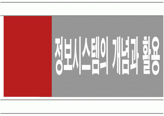 정보시스템의 개념과 활용에 관한 발표자료