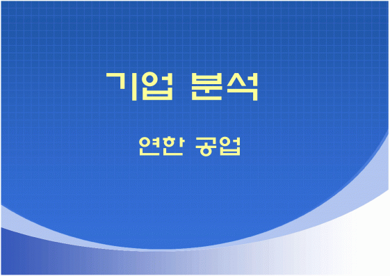 연한공업 기업체 분석