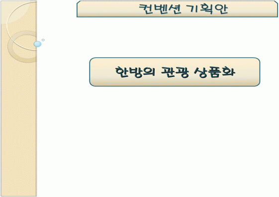 한방의 관광상품화 컨벤션 기획서