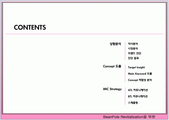[브랜드마케팅]브랜드로열티 강화를 위한 Bean Pole 커뮤니케이션전략