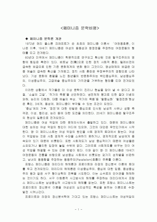 페미니즘 문학론 개관