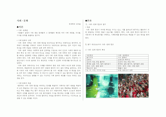 사회문화- 1.사회ㆍ문화 현상의 탐구