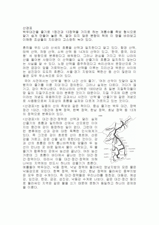 산경표의 조사와 이해