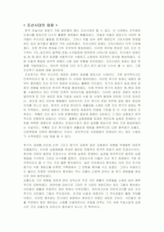 조선시대의 회화