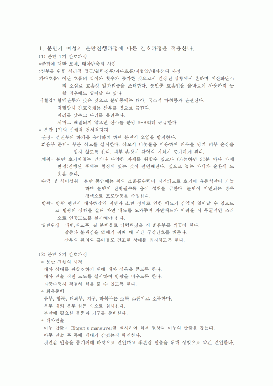 여성간호 요약