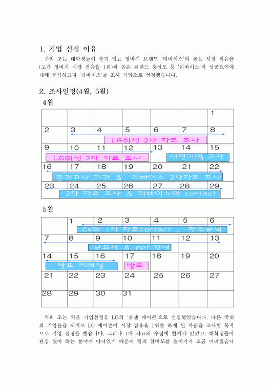 리바이스 마케팅 분석