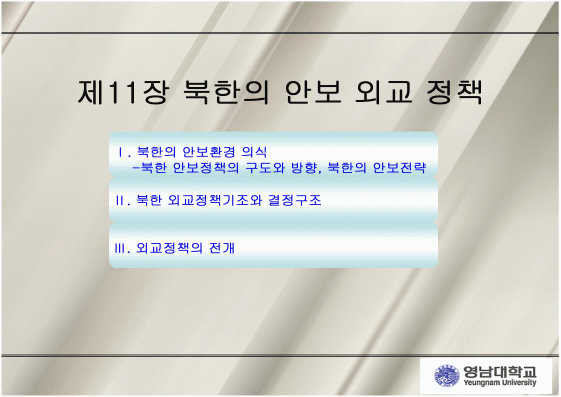 북한의 안보외교정책에 대해