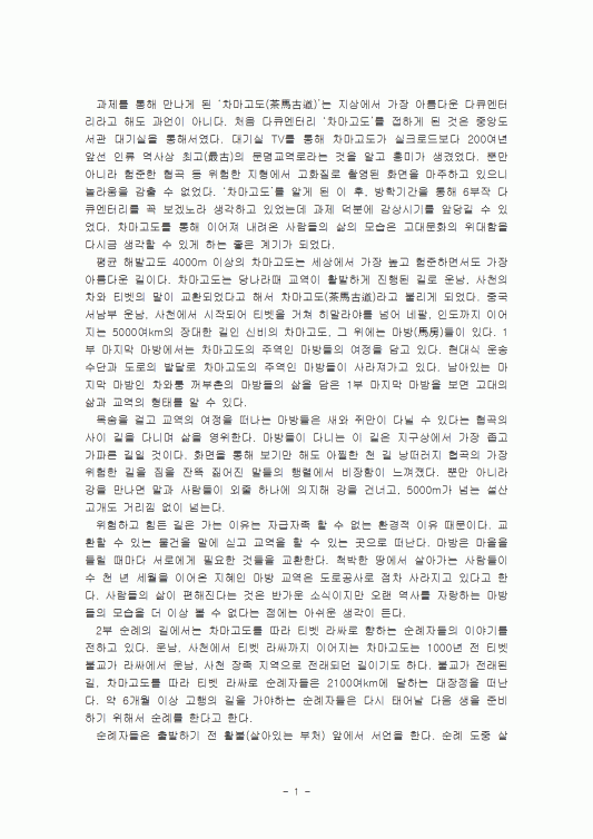다큐멘터리 차마고도