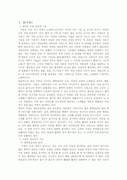 <스포츠 영양학> 물