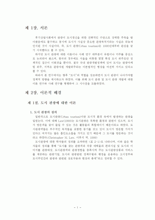 도시관광이란