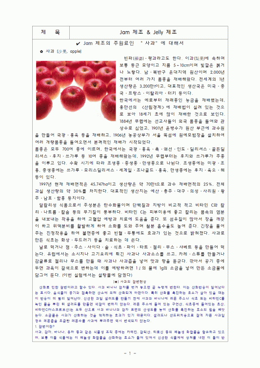 쨈과 젤리 레포트 자료