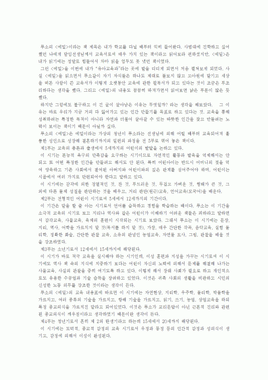 루소 - 에밀 레포트 자료